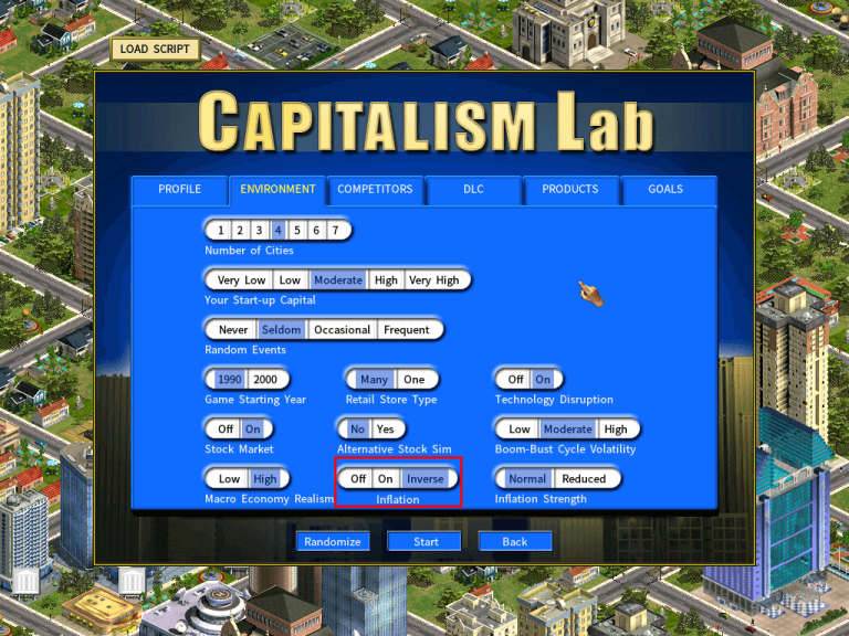 Inflation Simulation in Capitalism Lab - Capitalism Lab