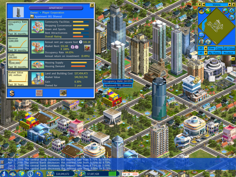 Real estate simulation in Capitalism Lab - World's #1 business simulator